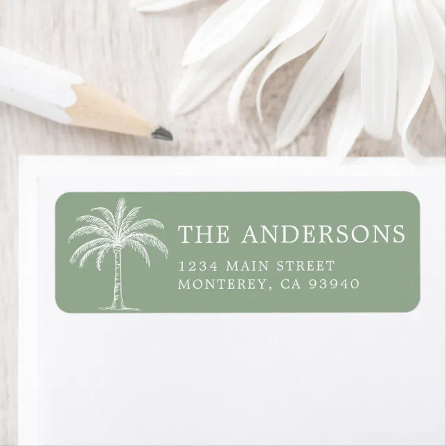 Custom Monogram Wedding Logo Palm Tree Label | Zazzle