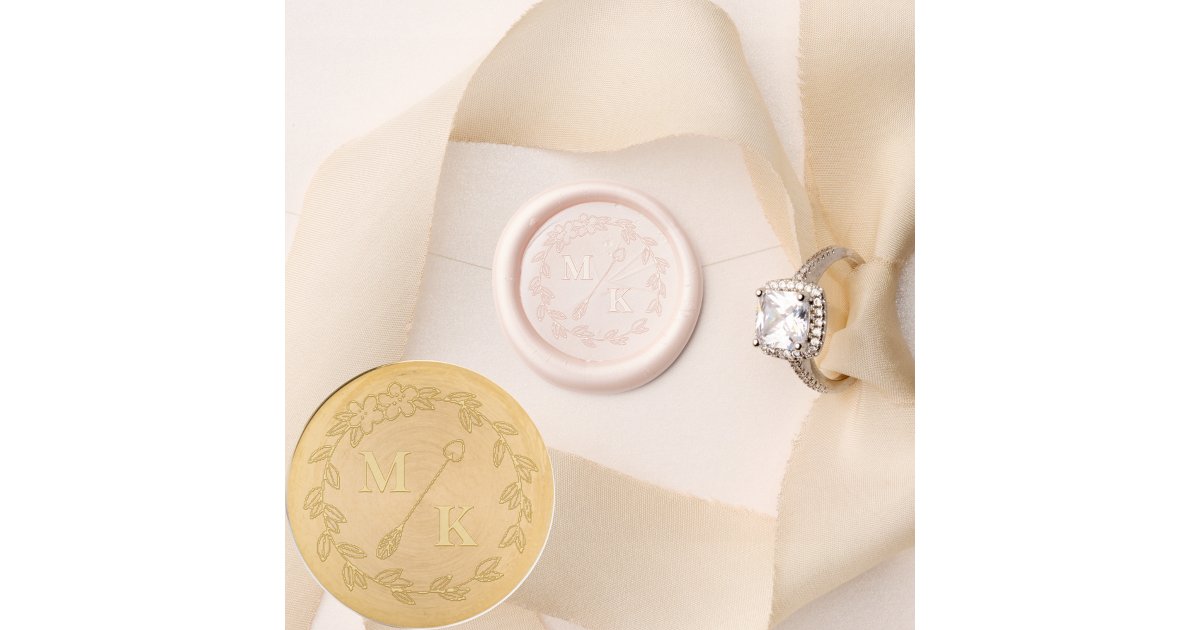 Custom Monogram Wedding Solid Brass Wax Stamper | Zazzle