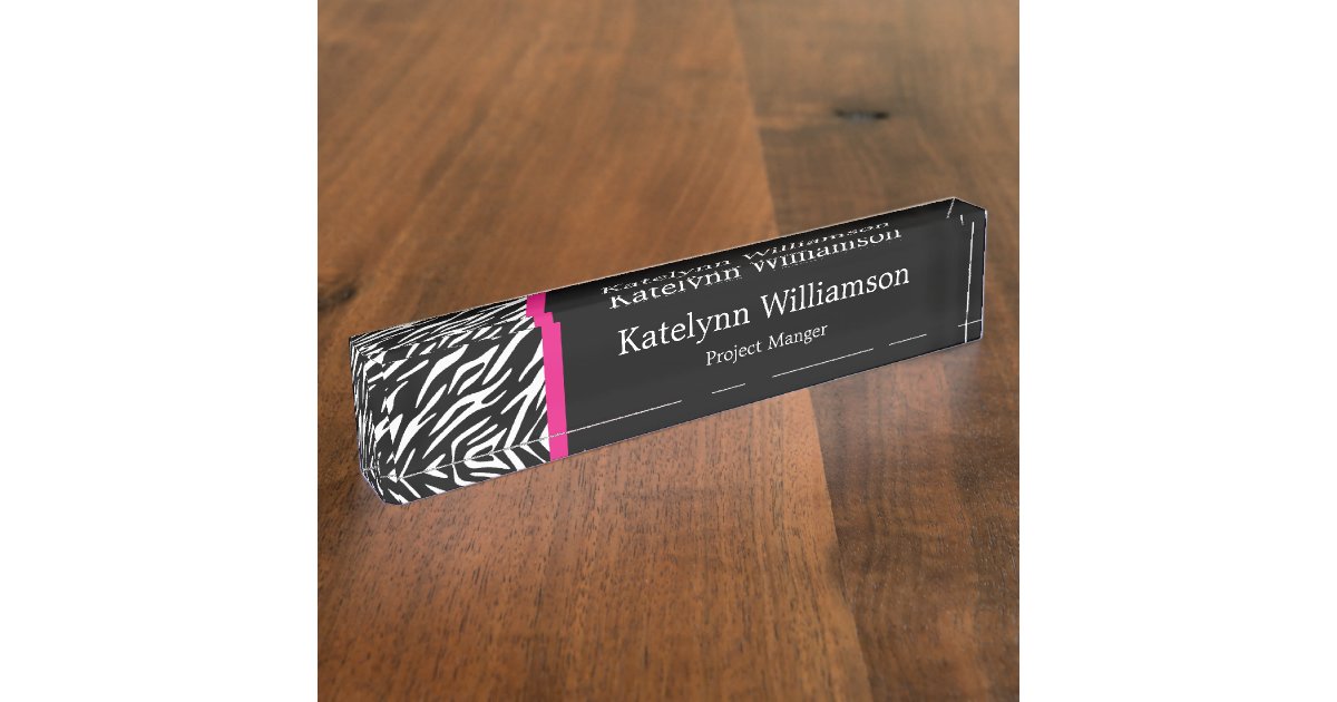 Custom Monogram Zebra Print Name Plate | Zazzle