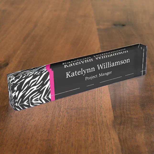 Custom Monogram Zebra Print Name Plate | Zazzle