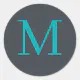 Custom monogrammed classic round sticker | Zazzle