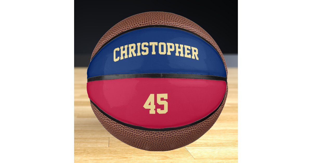 Custom Monogrammed Club Team Player Name Number Mini Basketball | Zazzle