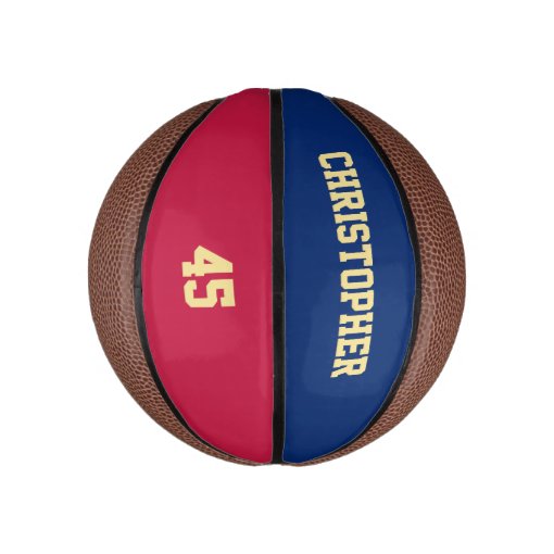 Custom Monogrammed Club Team Player Name Number Mini Basketball | Zazzle