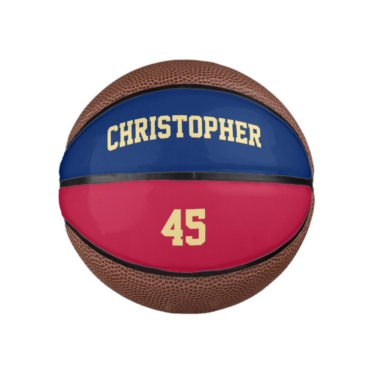 Custom Monogrammed Club Team Player Name Number Mini Basketball | Zazzle