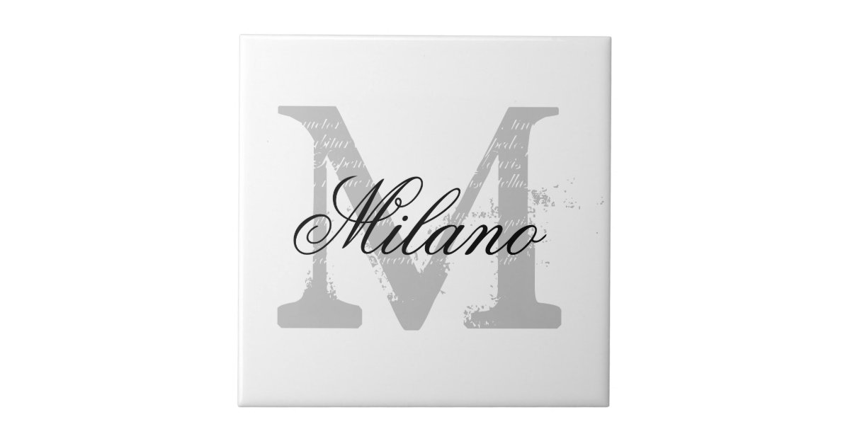 Custom monogrammed elegant ceramic tile | Zazzle