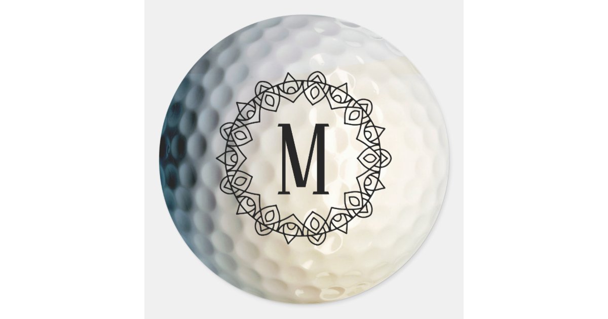 Custom Monogrammed Golf Ball Sticker | Zazzle