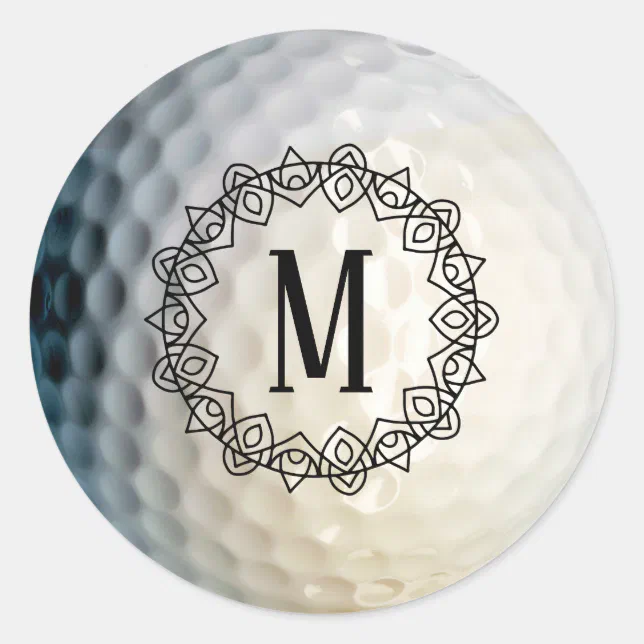 Custom Monogrammed Golf Ball Sticker | Zazzle