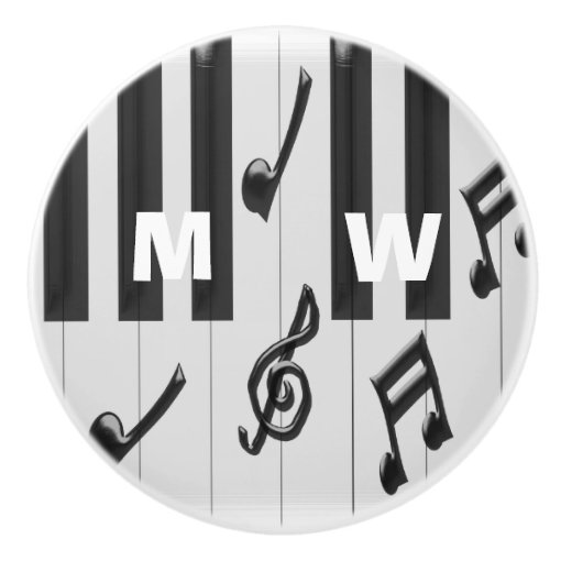 Custom Monogrammed Piano Keyboard Ceramic Knob | Zazzle