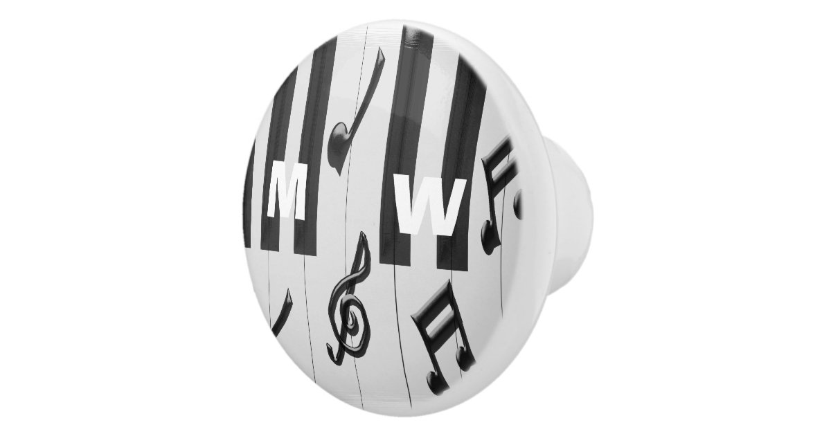 Custom Monogrammed Piano Keyboard Ceramic Knob | Zazzle
