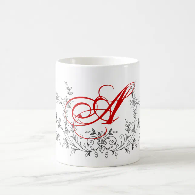 Custom Monogrammed Pretty Design Personalized Coffee Mug | Zazzle