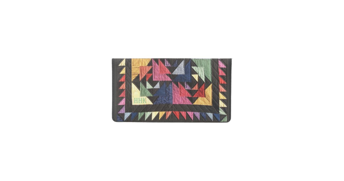 Custom Monogrammed Vintage Quilt Checkbook Cover | Zazzle