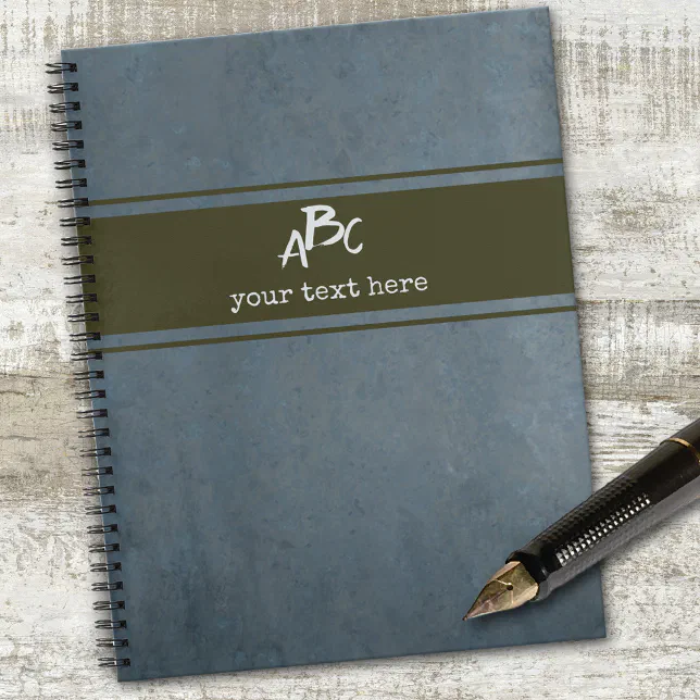 Custom Monograms Minimalist Grunge Notebook | Zazzle