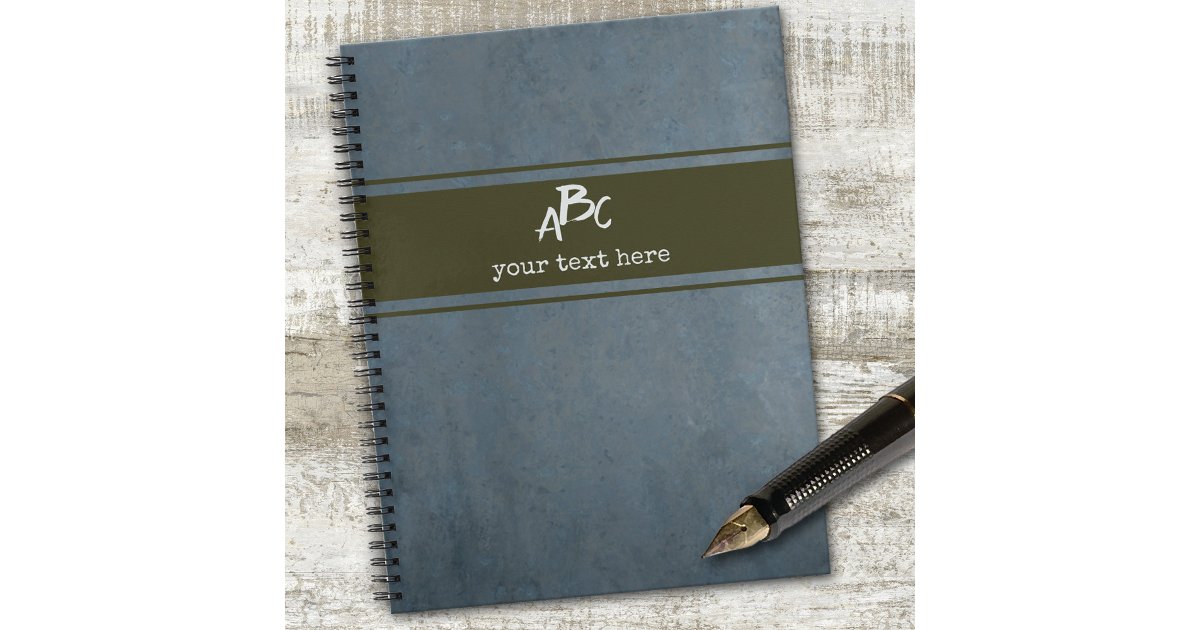 Custom Monograms Minimalist Grunge Notebook | Zazzle