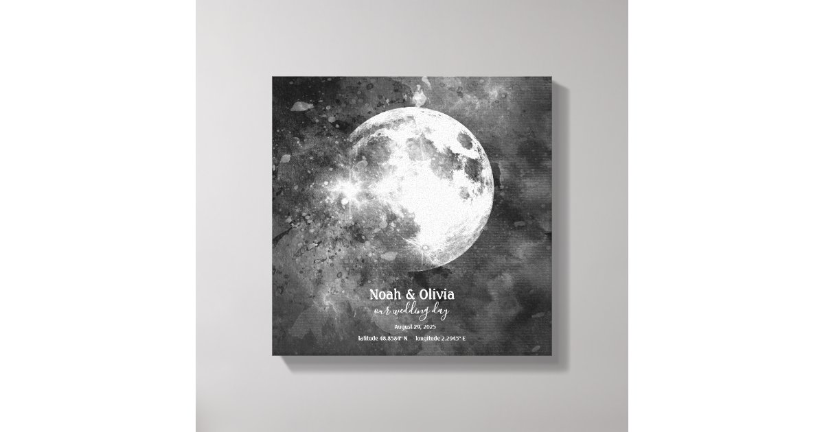 Custom Moon Phase Print Wedding Monogram | Zazzle