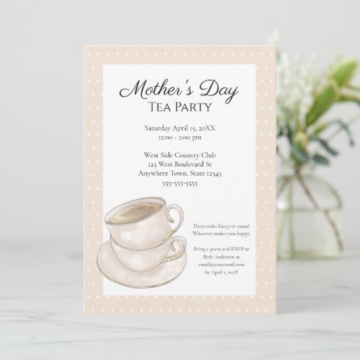 Custom Mother's Day Tea Party Invitation | Zazzle