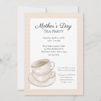 Custom Mother's Day Tea Party Invitation | Zazzle