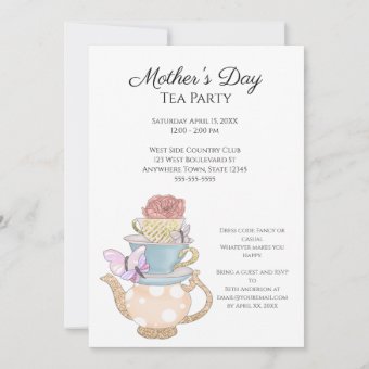 Custom Mother's Day Tea Party Invitation | Zazzle