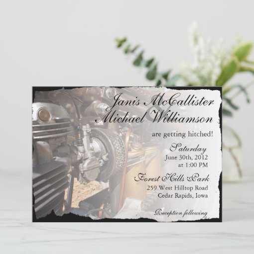 Custom Motorcycle Biker Wedding Invitation | Zazzle