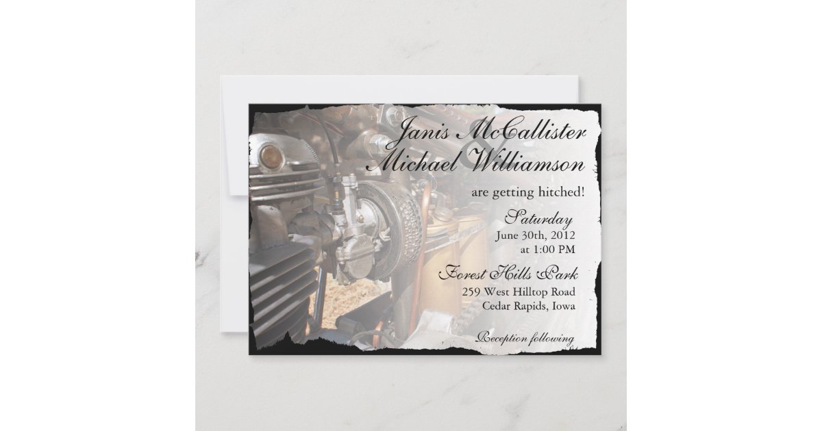 Custom Motorcycle Biker Wedding Invitation | Zazzle