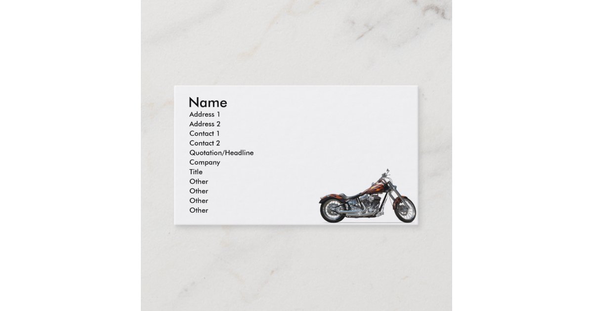 Custom Motorcycle Business Card | Zazzle