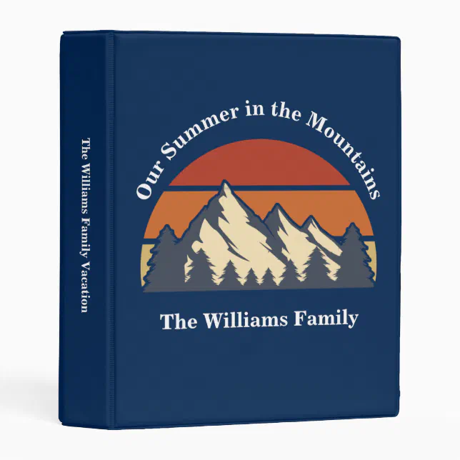 Custom Mountain Sunset Summer Vacation Keepsake Mini Binder | Zazzle