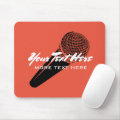 Custom mouse pad with audio mic microphone logo | Zazzle