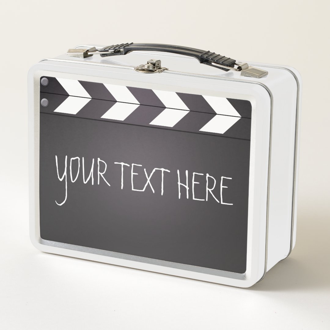 Custom Movie Director Clapboard Your Text Metal Lunch Box | Zazzle