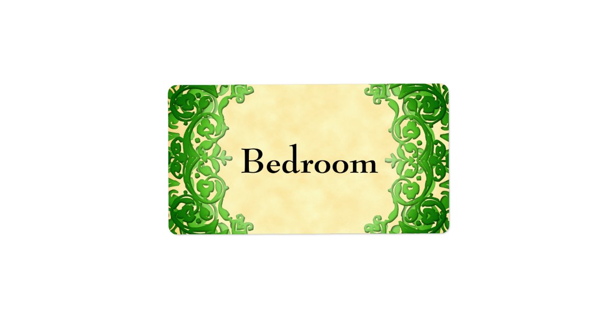 Custom Moving Tag Green Vintage Floral Labels | Zazzle