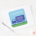 Custom Moving Truck Moving Announcement Square Sticker | Zazzle