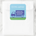 Custom Moving Truck Moving Announcement Square Sticker | Zazzle