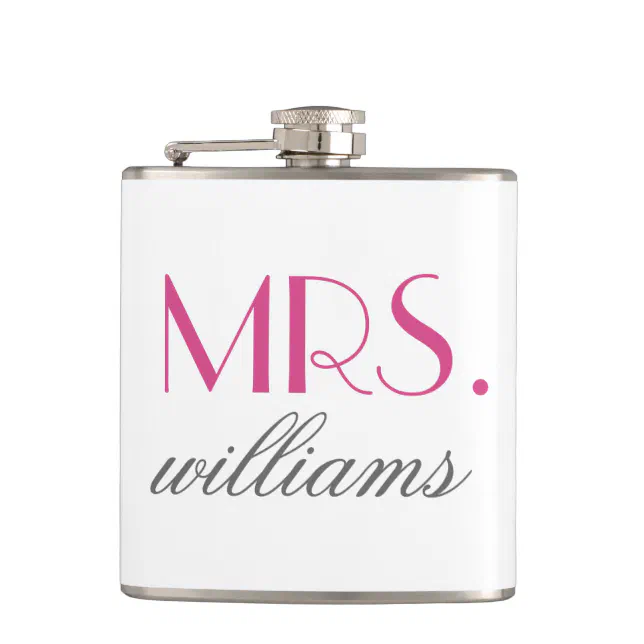 Custom Mrs. Wedding Flask | Bride-to-Be Gifts | Zazzle