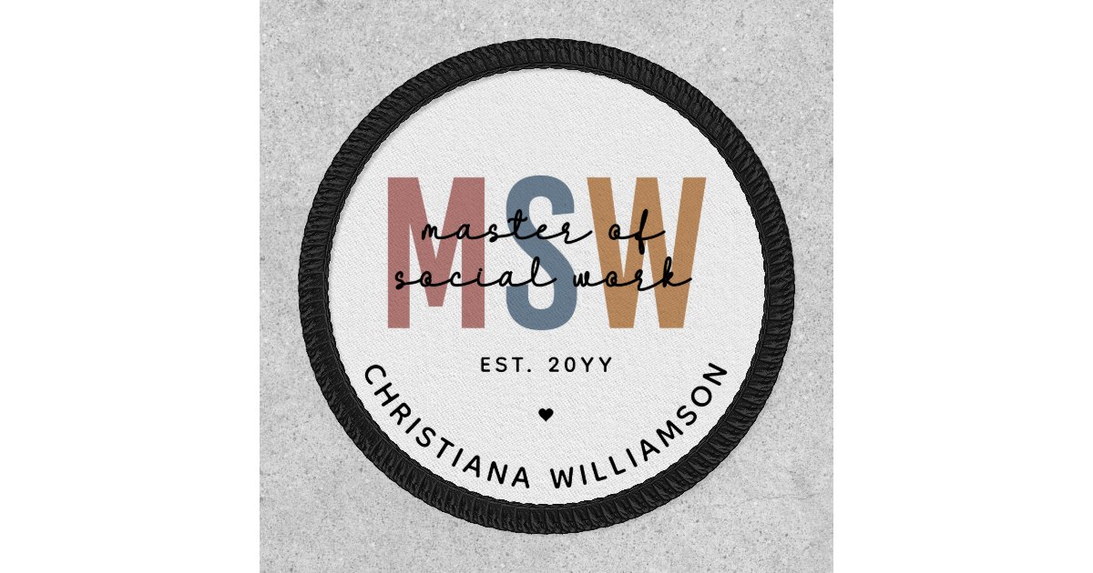 Custom MSW Master of Social Work Retro Graduation Patch | Zazzle