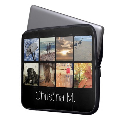 Custom Multi Photo Mosaic Picture Collage Laptop Sleeve | Zazzle