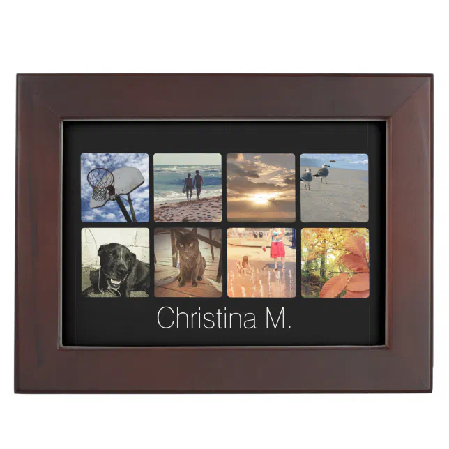 Custom Multi Photo Mosaic Picture Collage Memory Box | Zazzle