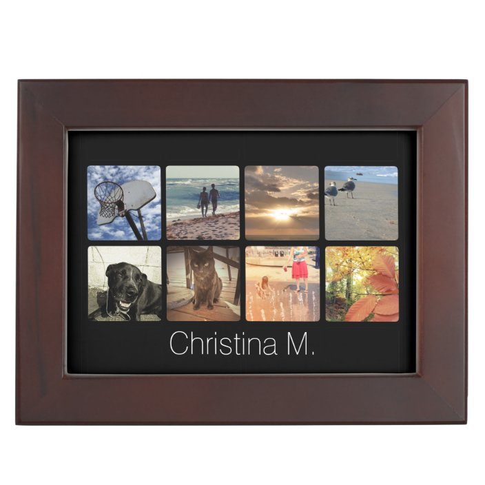 Custom Multi Photo Mosaic Picture Collage Memory Box | Zazzle.com