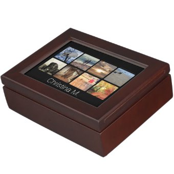 Custom Multi Photo Mosaic Picture Collage Memory Box | Zazzle