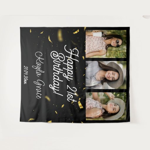 Custom Multi Photo Party Wall Backdrop Birthday | Zazzle