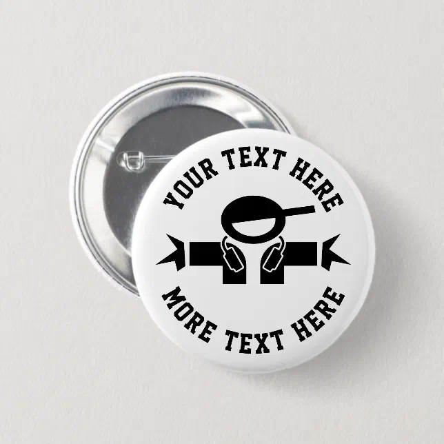 Custom music DJ hire button for deejay disc jockey | Zazzle