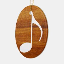 custom music note on wood ceramic ornament | Zazzle