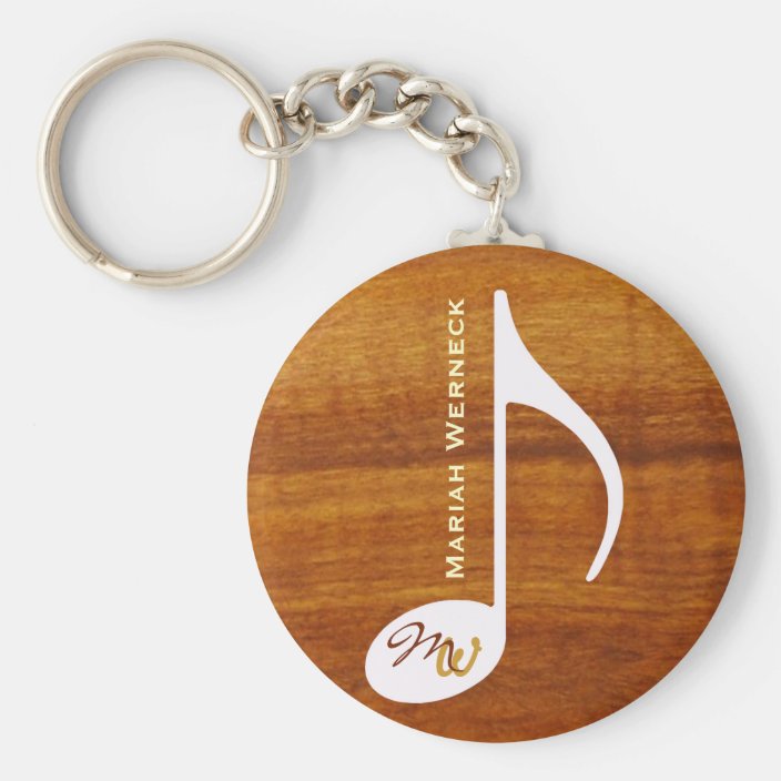 custom music note on wood keychain | Zazzle.com