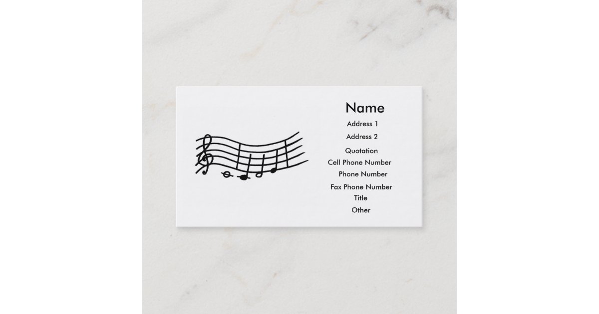 Custom Music Notes & Scale business cards | Zazzle