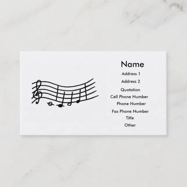 Custom Music Notes & Scale business cards | Zazzle