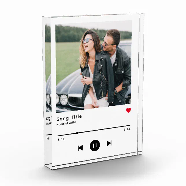Custom Music & Song Photo Glass Block | Zazzle