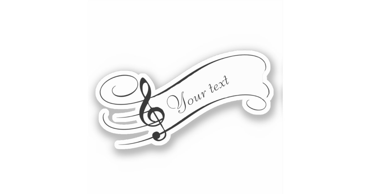 Custom music staff sticker | Zazzle