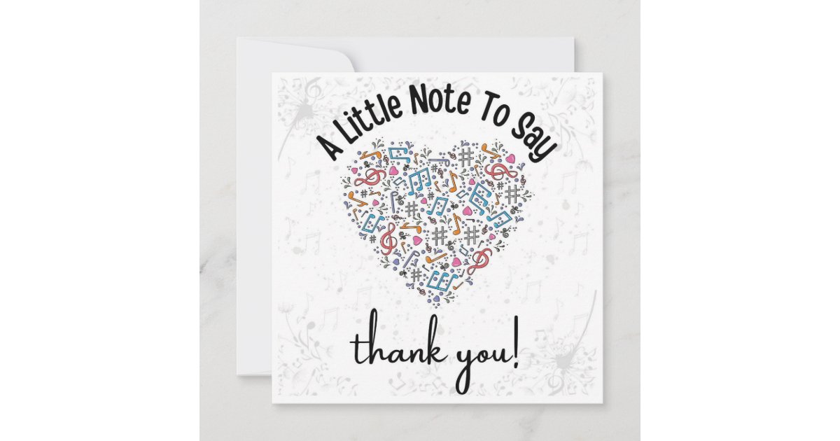 Custom Music Teacher Appreciation Card, Thank you | Zazzle