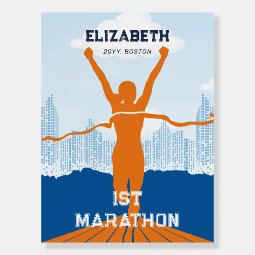 Custom Name 1st Marathon Celebration Party Foam Board | Zazzle