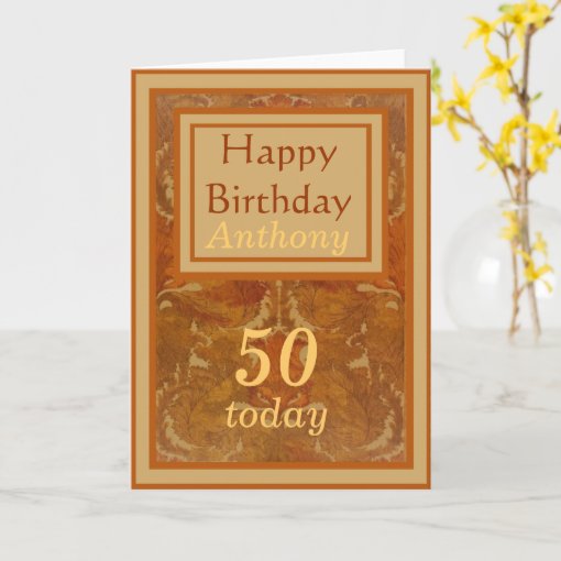 Custom Name 50th Birthday Card | Zazzle