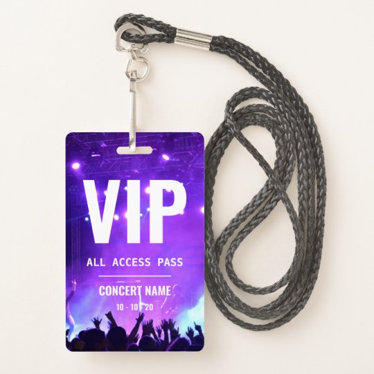 Custom Name Acess All Access Pass Concert Badge