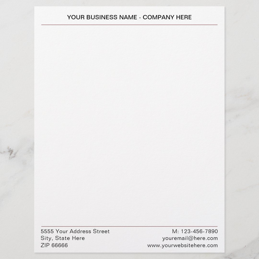Custom Name Address Company Letterhead with Logo | Zazzle