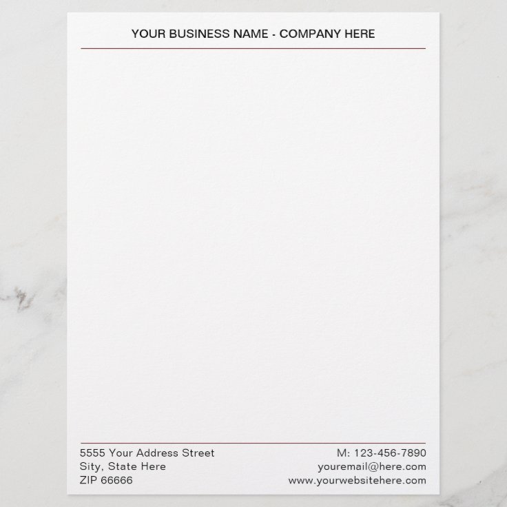 Custom Name Address Company Letterhead with Logo | Zazzle